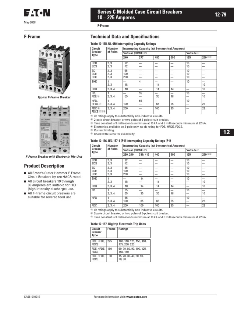 Breakers MoldedCase F Frame | PDF | Switch | Manufactured Goods