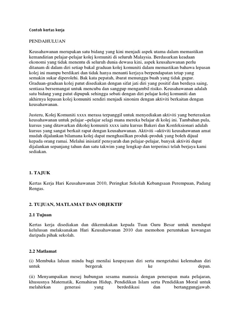 Contoh Kertas Kerja | PDF