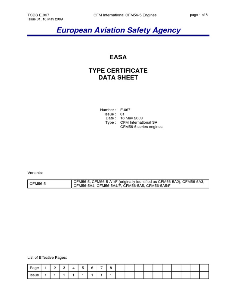 Data Sheet - 1 (CFM56-5 Series) PDF | PDF | Turbine | Propulsion