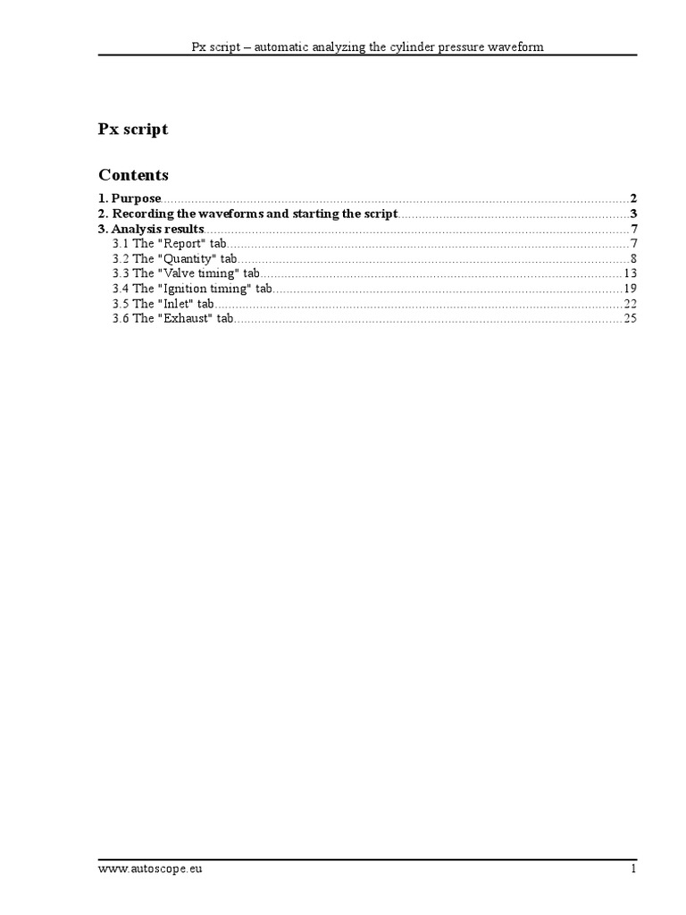 Autoscope Script PX en | PDF | Internal Combustion Engine | Cylinder (Engine)