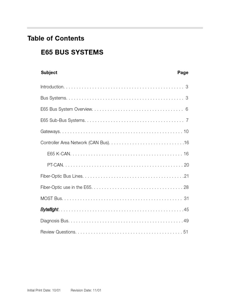 BMW 03 - E65 Bus Systems | PDF | Optical Fiber | Electrical Connector