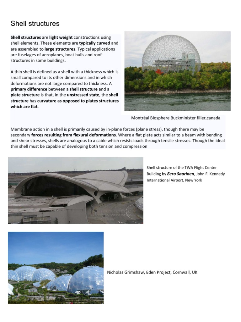 Shell Structures | PDF | Dome | Bending