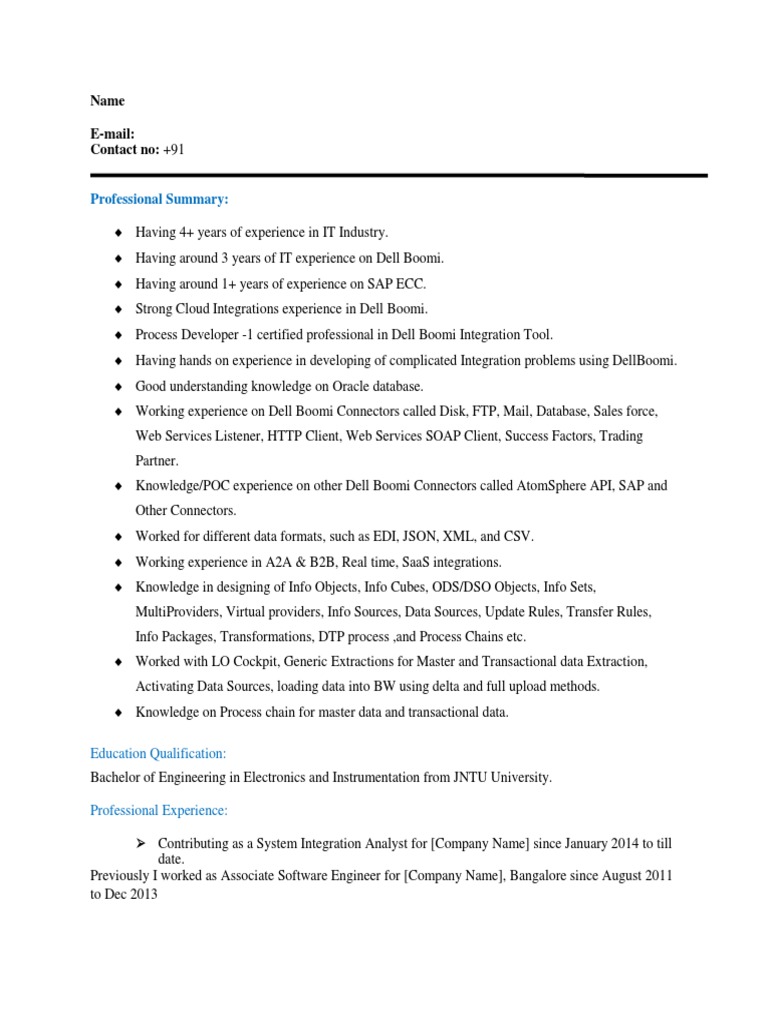 Dell Bomi Resume | PDF | Electronic Data Interchange | Web Service