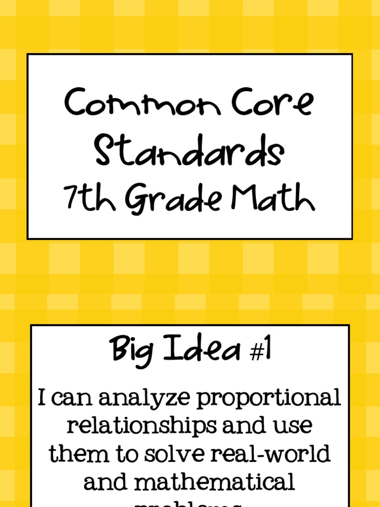 Common Core Standards: 7th Grade Math | PDF | Computers