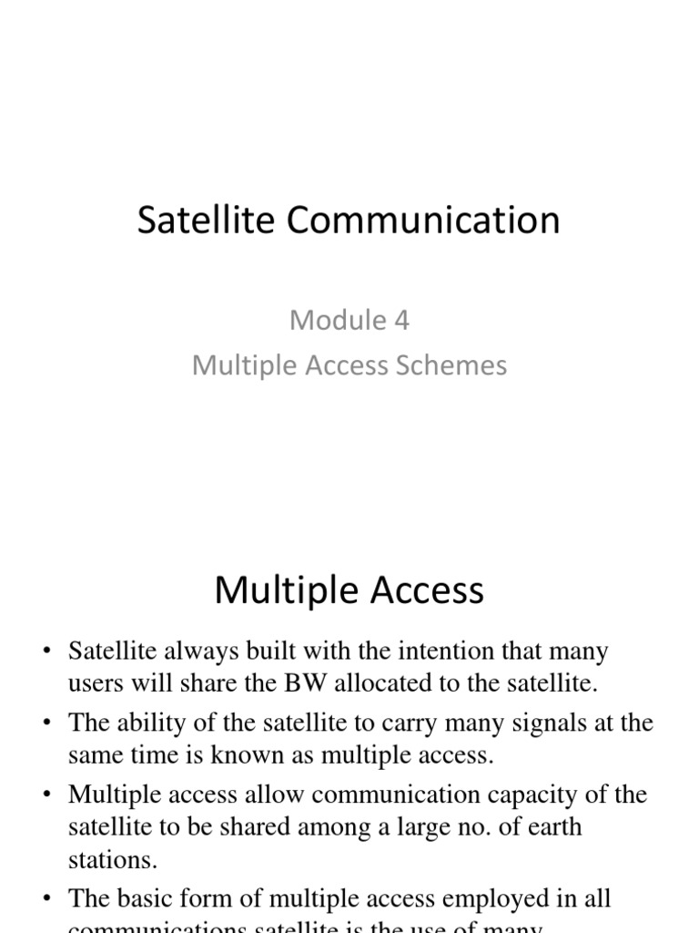 Satellite Communication Module 4 | PDF | Channel Access Method | Multiplexing