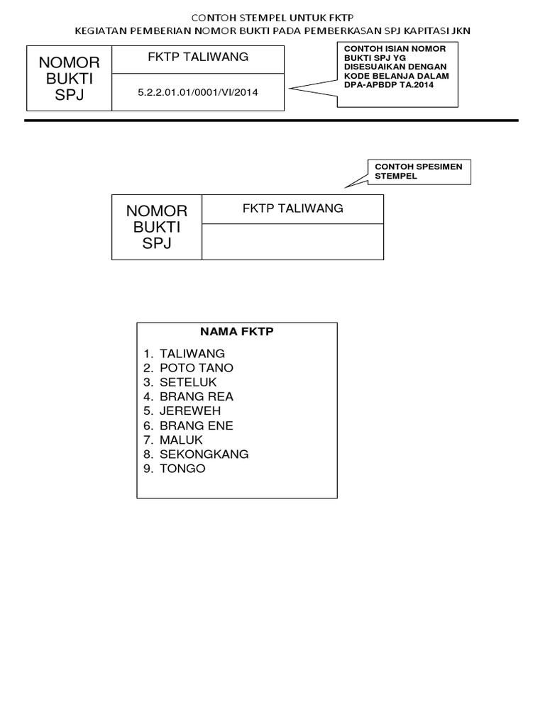 Contoh Stempel - SPJ JKN | PDF