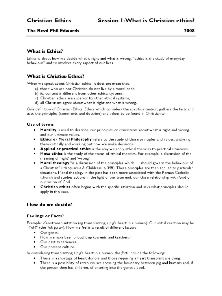 Christian Ethics | PDF | Christian Ethics | Morality