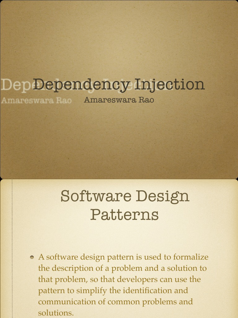 Dependency Injection Pdf Software Design Pattern Constructor Object Oriented Programming