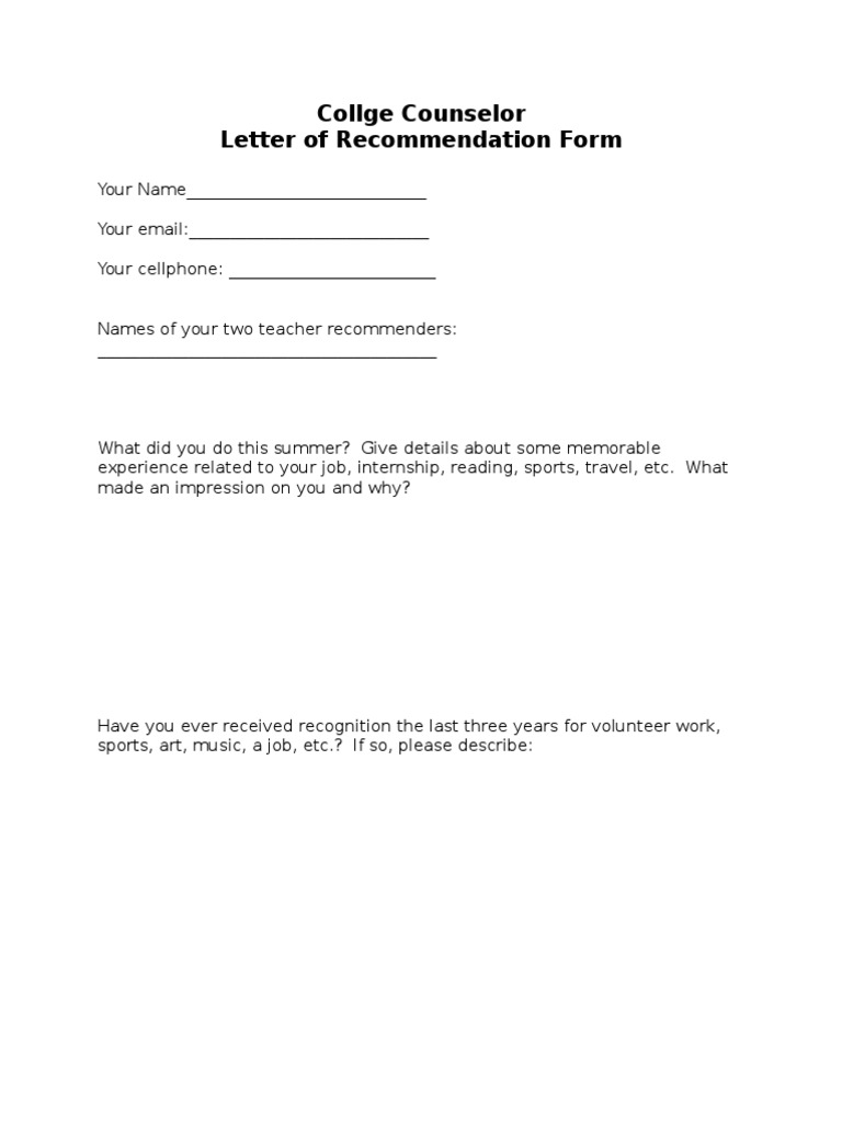 College Counselor Recommendation Guide | PDF
