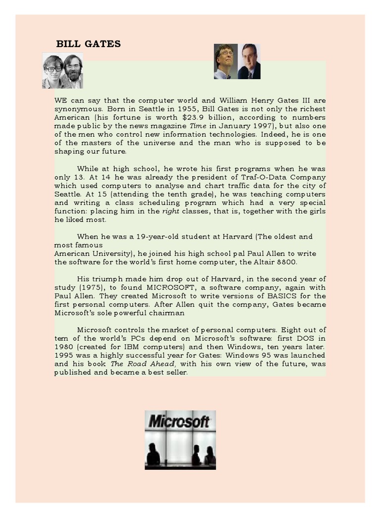 Bill Gates Text | Download Free PDF | Microsoft | Computer Architecture