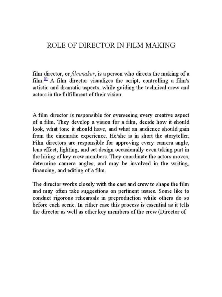 Film Directing Essentials | PDF | Film Director | Filmmaking