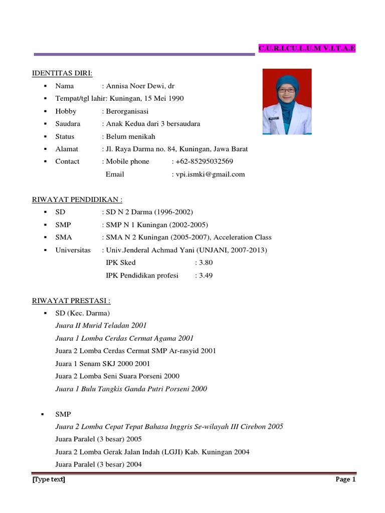 CV Annisa ND.0514 | PDF