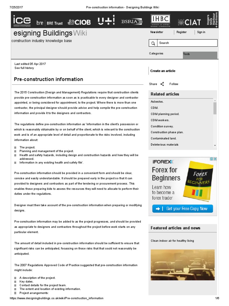 Pre-Construction Information - Designing Buildings Wiki | PDF | Safety ...