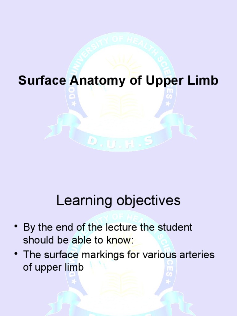 Surface Anatomy of Upper Limb | PDF | Arm | Elbow