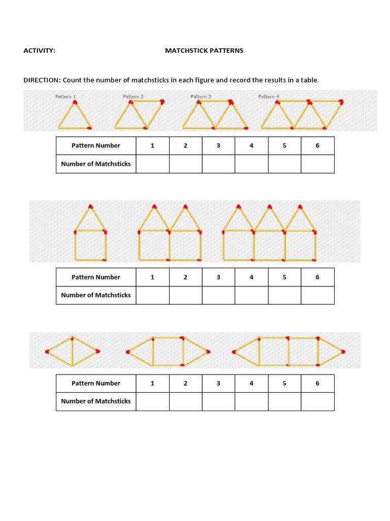 Matchstick Patterns Pdf