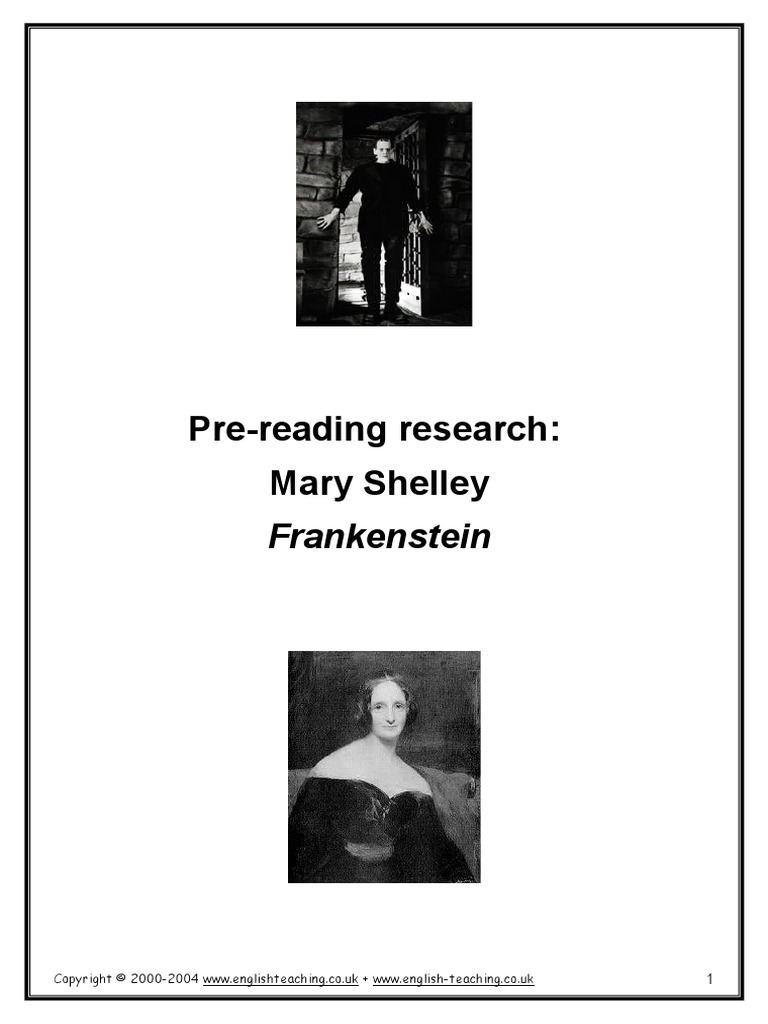 Frankestein Activities | PDF | Frankenstein | Mary Shelley