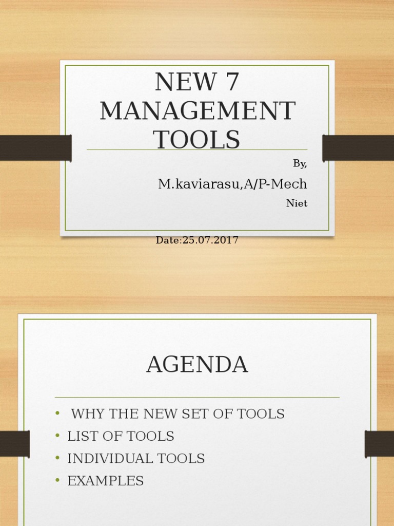 New 7 Management Tools: M.kaviarasu, A/P-Mech | PDF | Matrix ...
