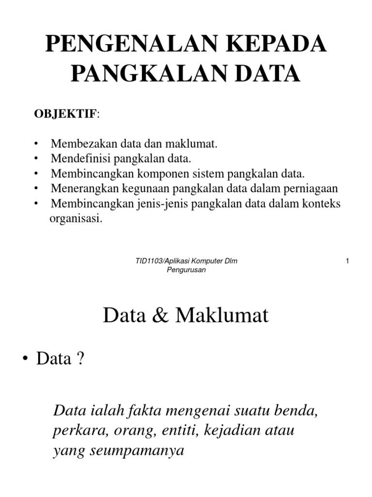 Nota Pangkalan Data | PDF