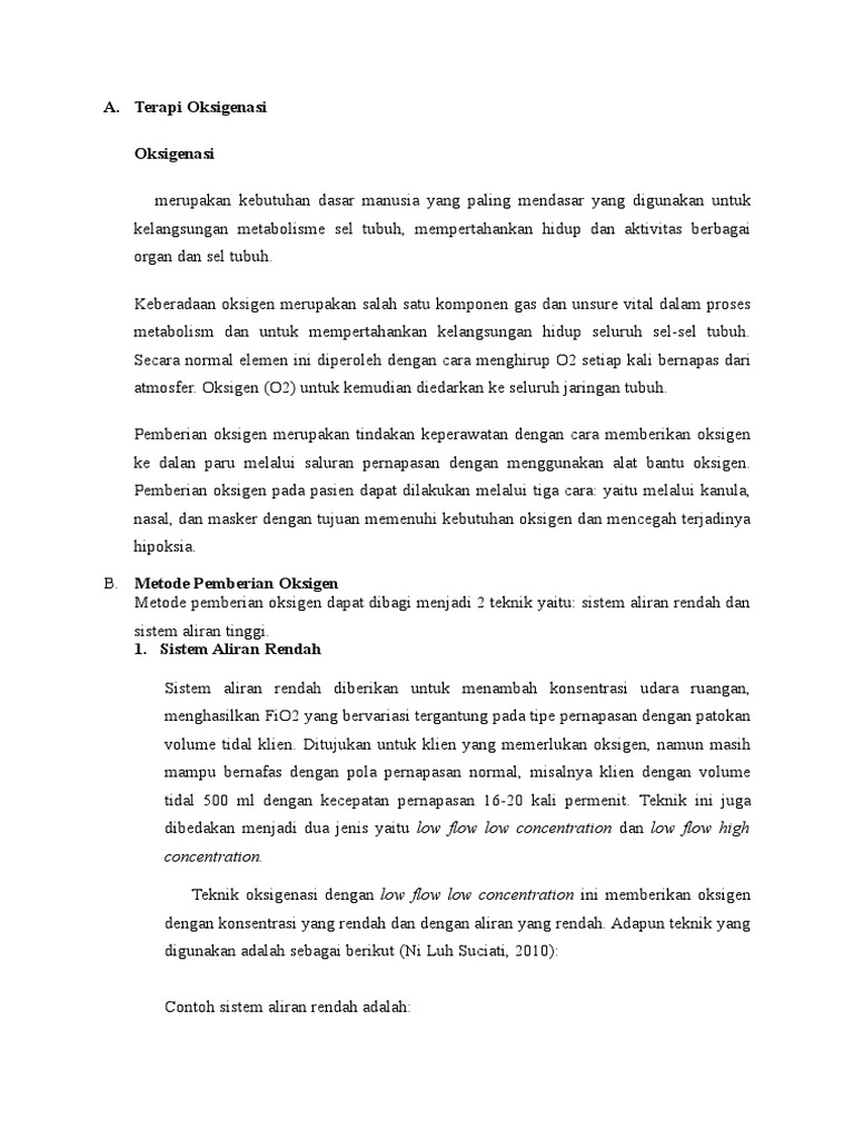 Terapi Oksigenasi | PDF