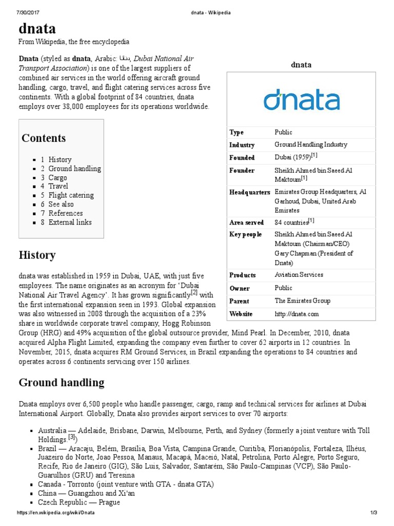 Dnata - Wikipedia | PDF | Aviation | Transport