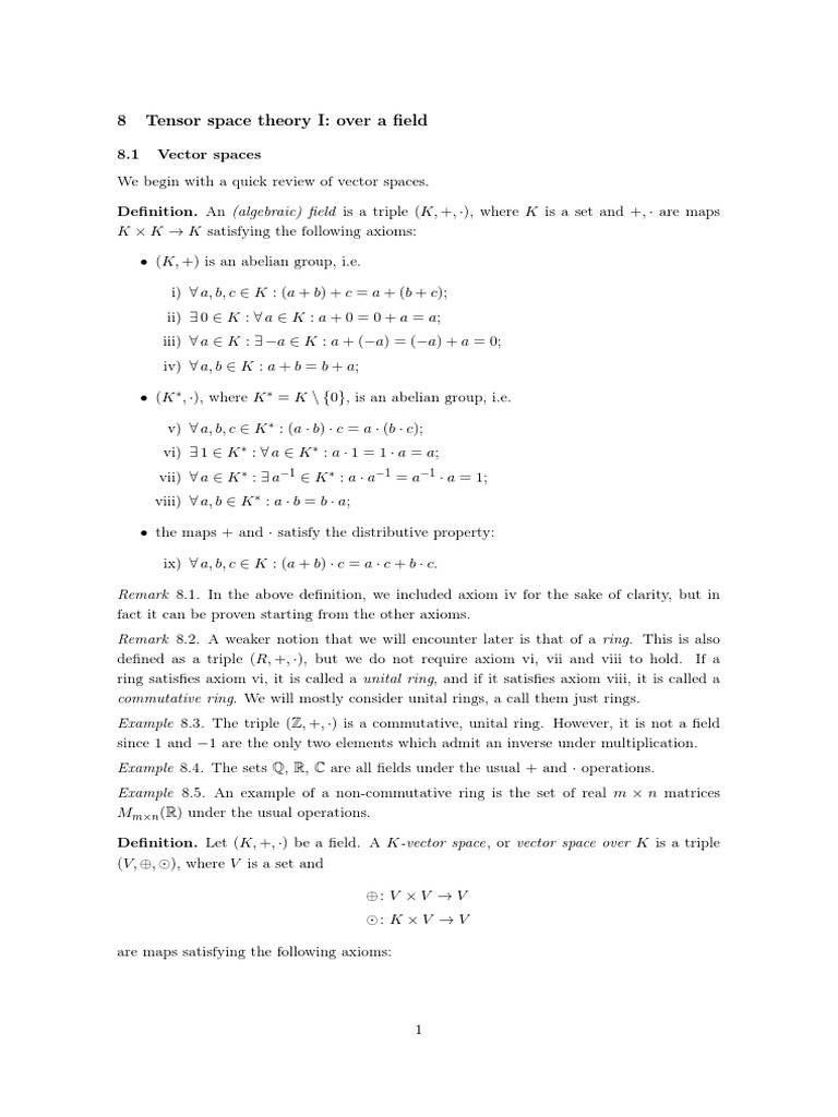 Lecture 08 - Tensor Space Theory I: Over A Field (Schuller's Geometric ...