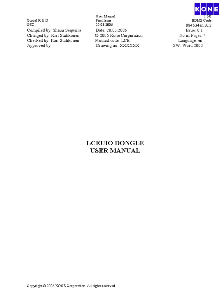 KONE Configuring COP Button or Switch KSS | PDF