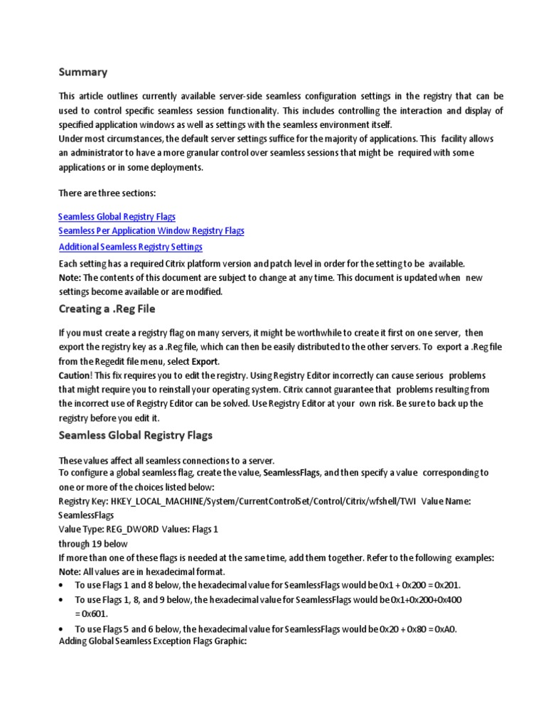 Citrix Seamless Session Configuration Guide | PDF | Windows Server 2003 ...