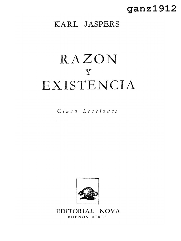 JASPERS, KARL - Razón y Existencia | PDF
