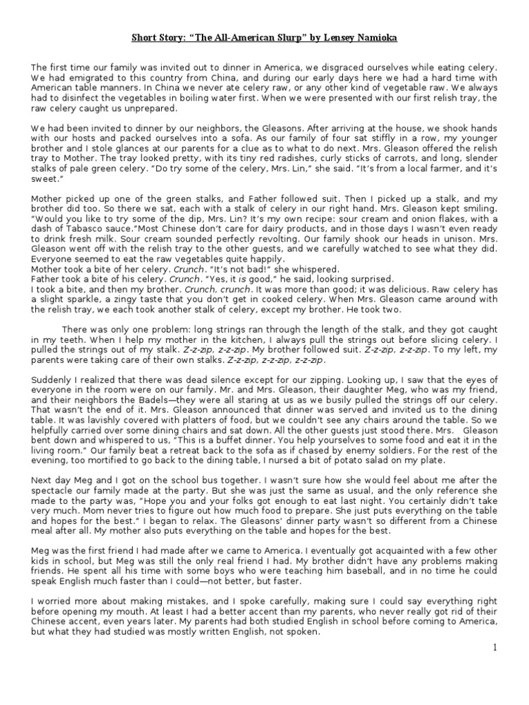 All American Slurp Story | PDF | Grammatical Tense | Perfect (Grammar)