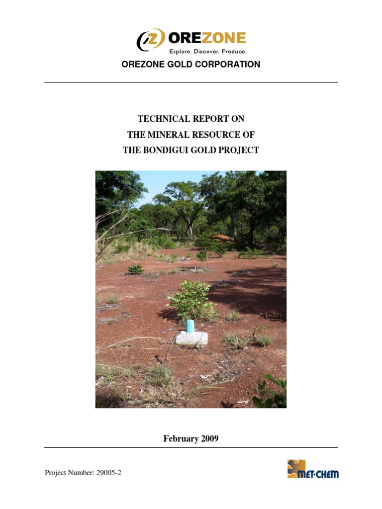 Orezone Gold Corp Bondi 43 101 PDF | PDF | Well Drilling | Gold