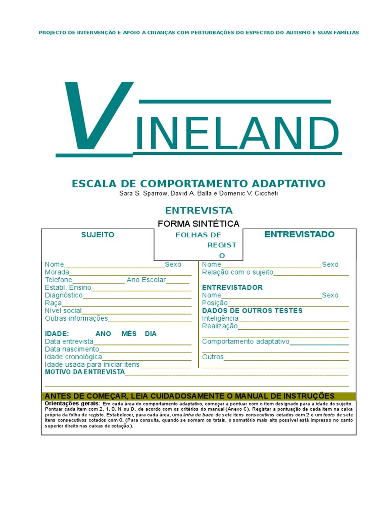 vineland.doc | Escrita
