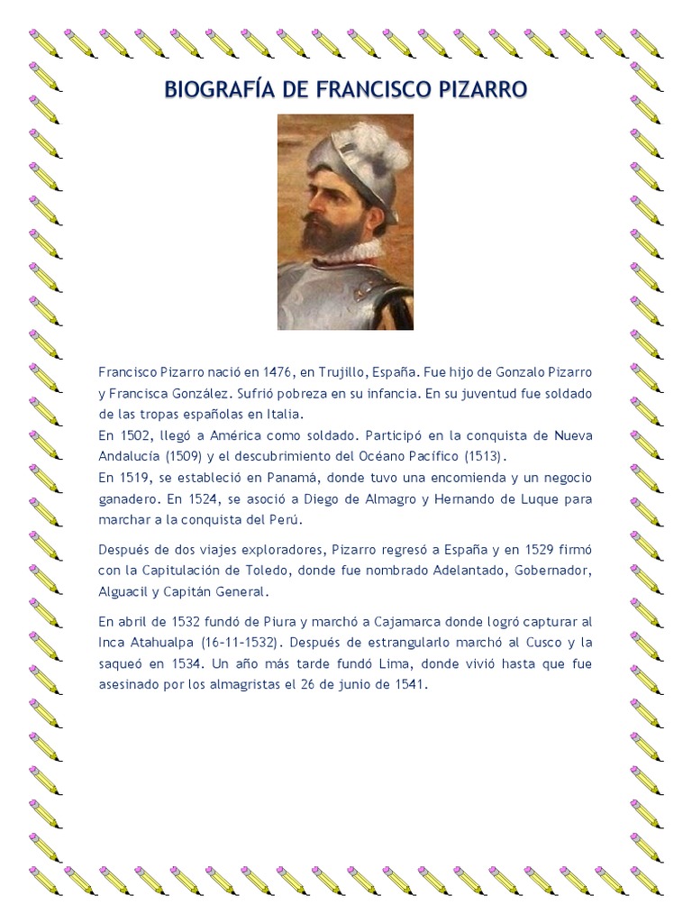 Biografía de Francisco Pizarro | PDF | Francisco Pizarro | Colonización ...