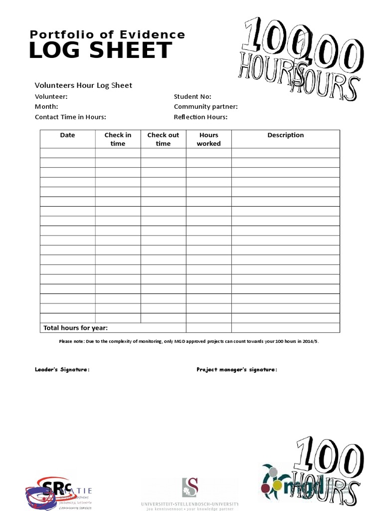 100 Hour Log Sheet | PDF