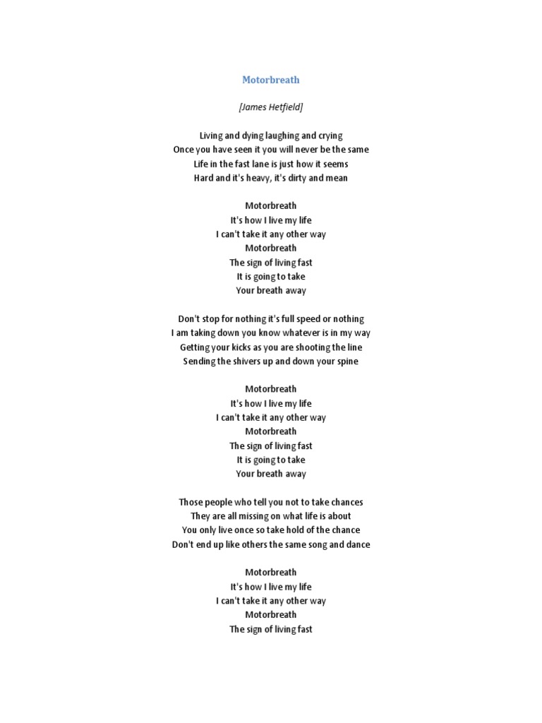 (James Hetfield) : Motorbreath | PDF