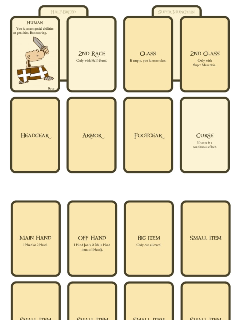 Munchkin Character Sheet | PDF