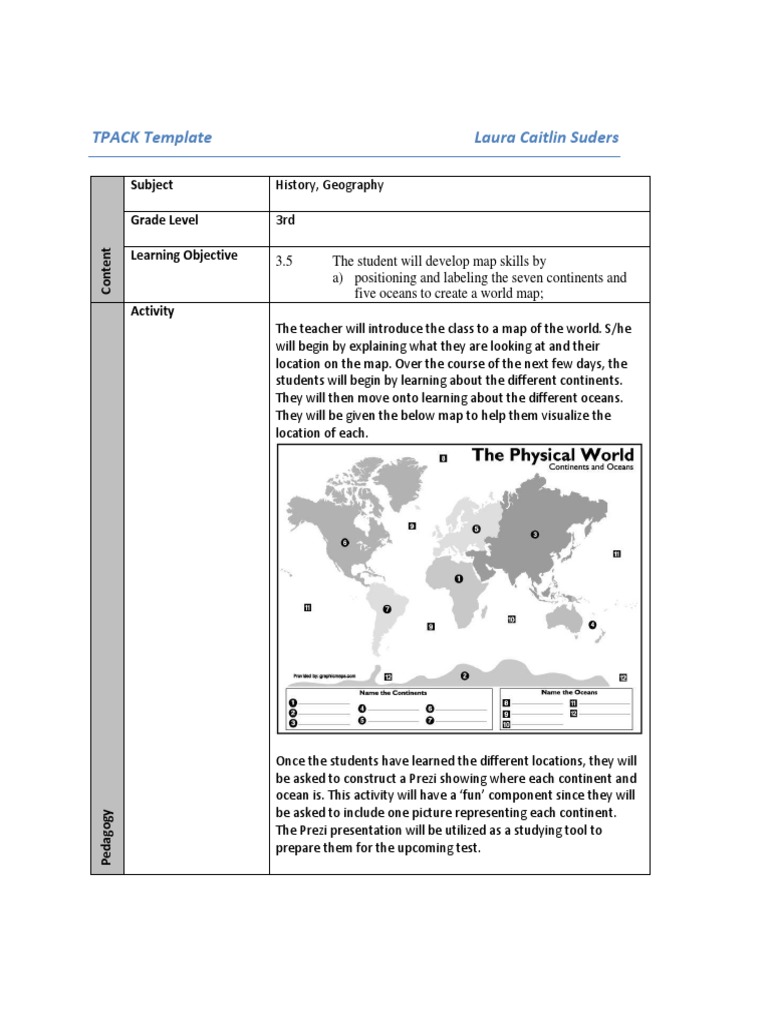 3rd Grade World Map Skills Activity | PDF