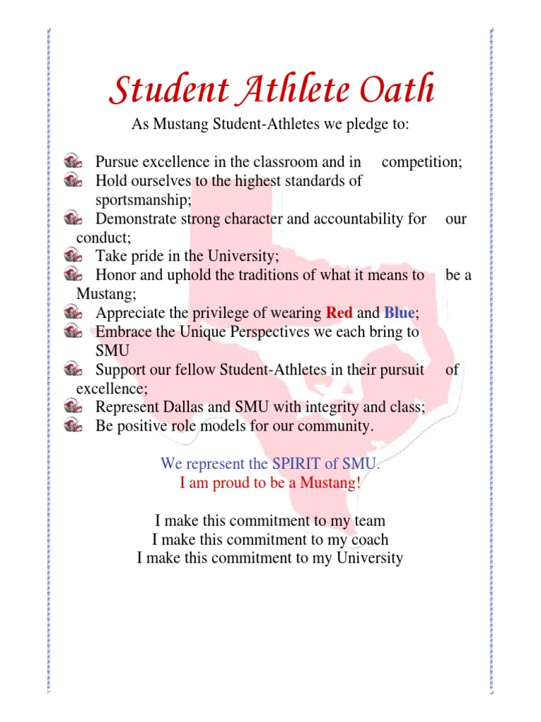 smu student athlete oath