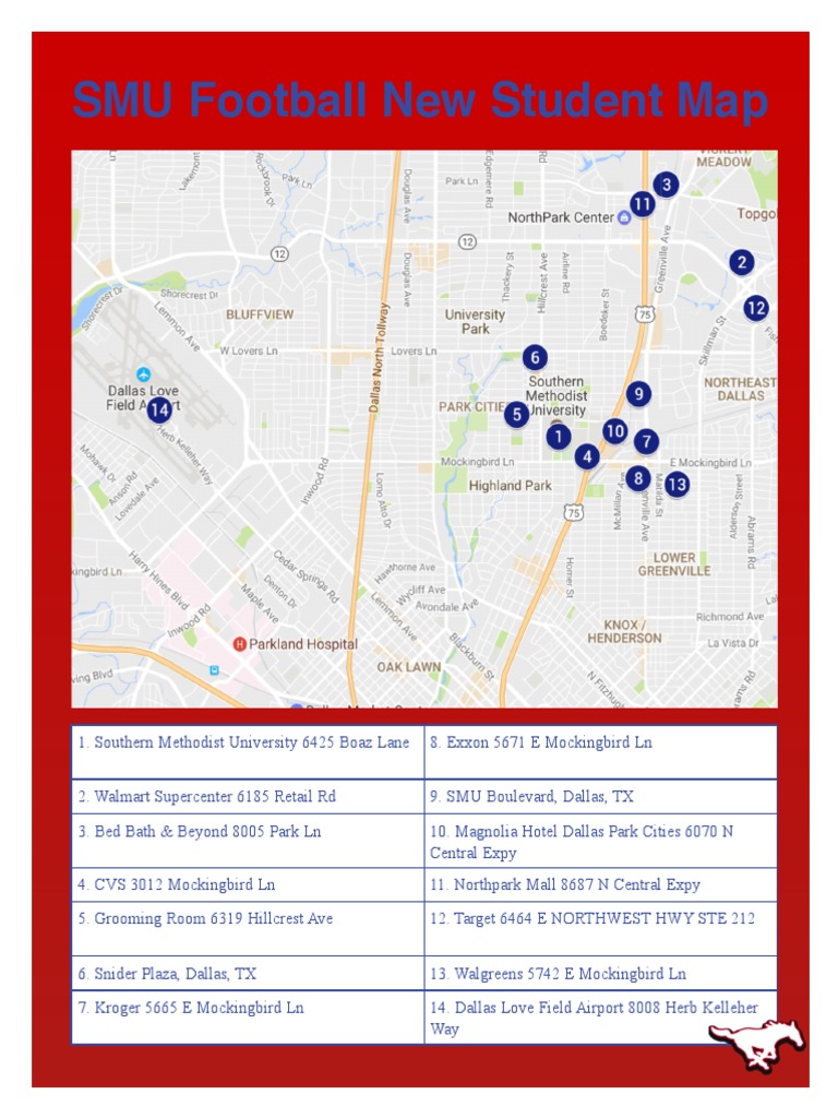 Smu Welcome Packet Map | PDF