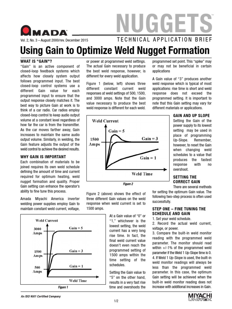 Using Gain To Optimize Weld Nugget Formation | PDF | Control Theory ...