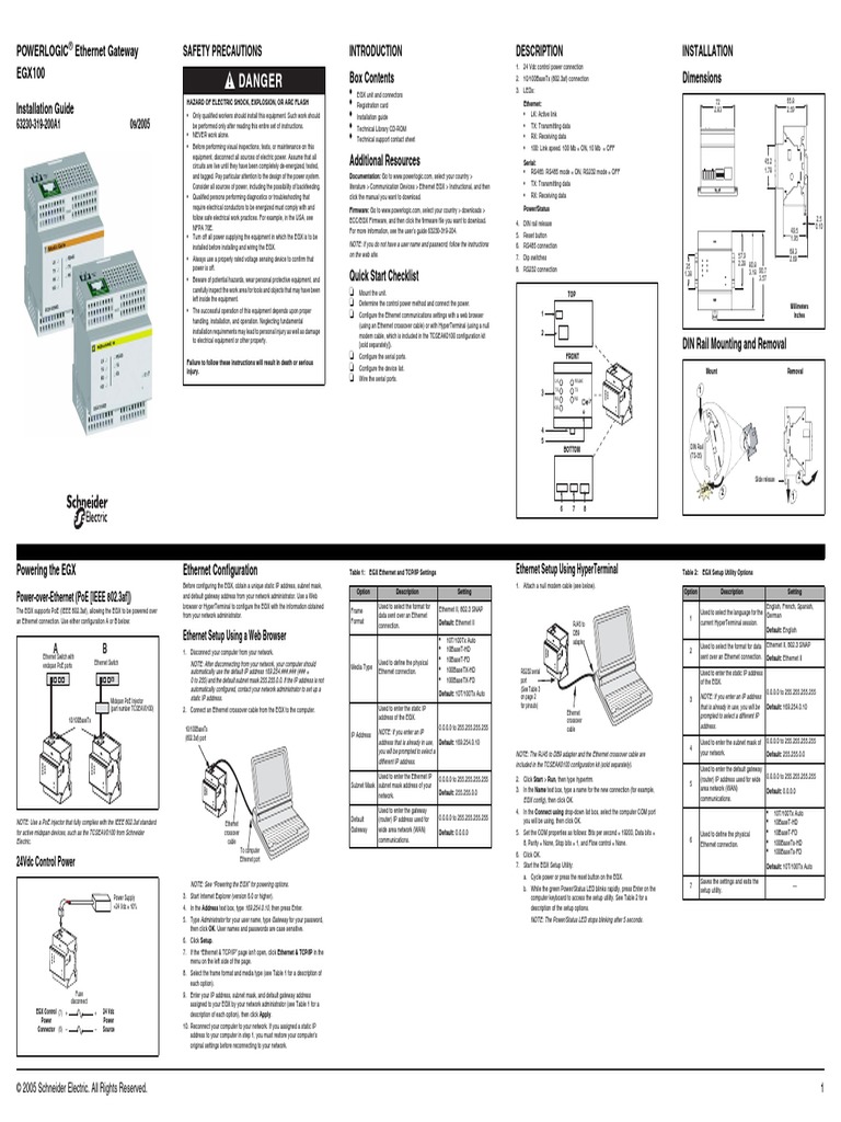 EGX100 - Installation Guide PDF | Ip Address | Computer Network
