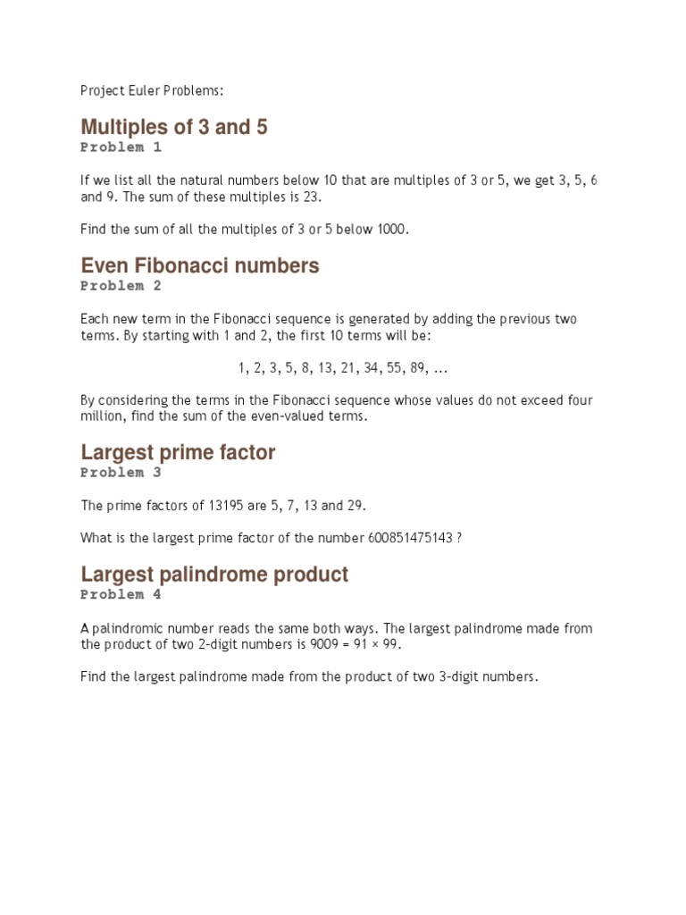 Project Euler Problems | PDF | Prime Number | Fraction (Mathematics)