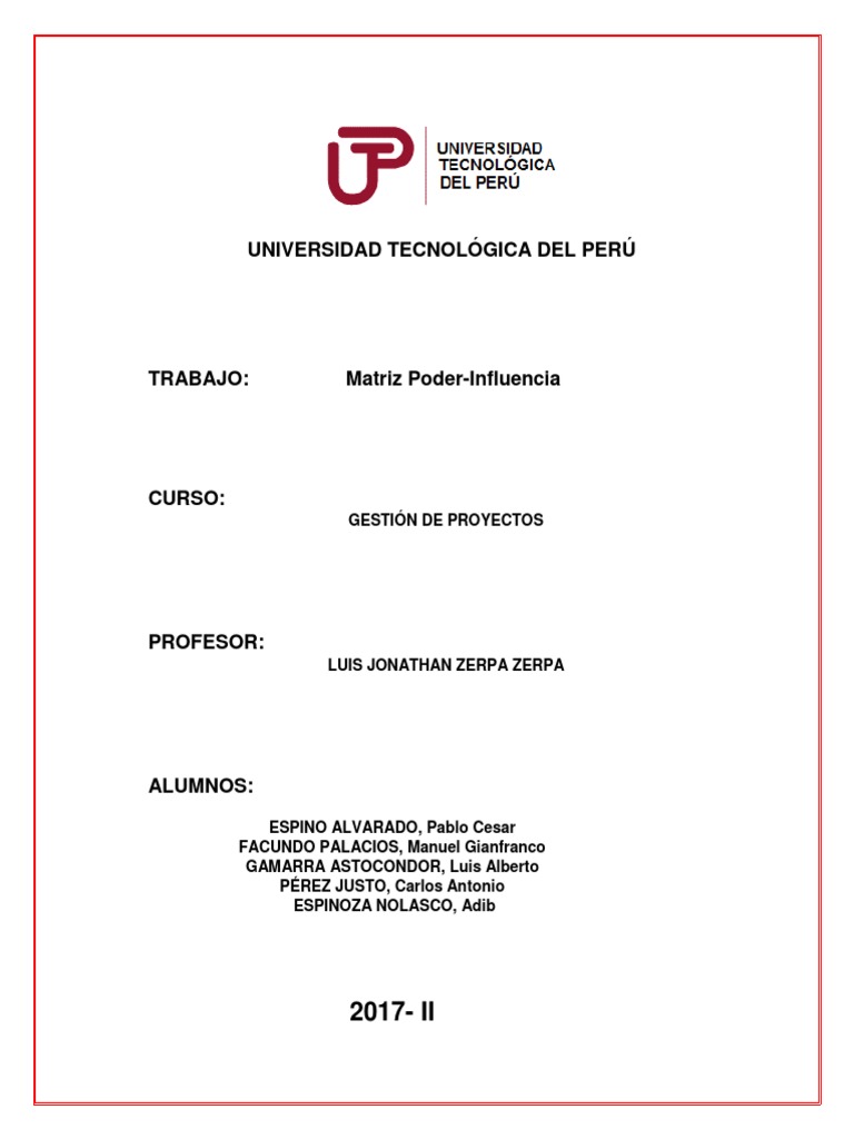 Matriz Poder - Interes | PDF | Calidad (comercial) | Logística