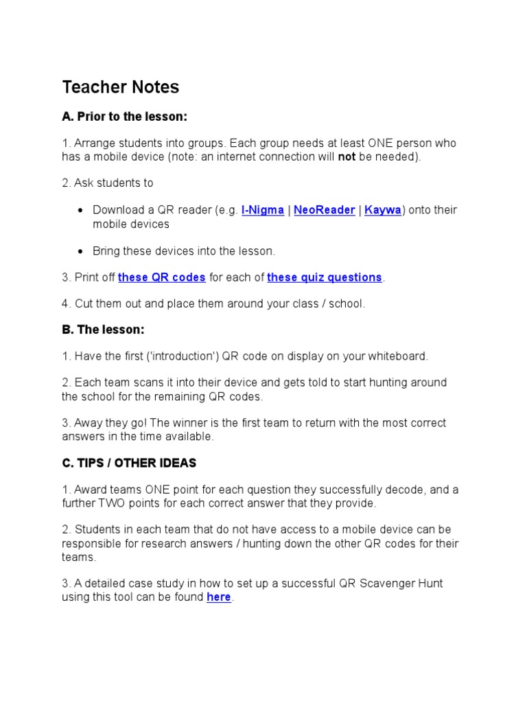 Teacher Notes: A. Prior To The Lesson | PDF | Career & Growth | Computers
