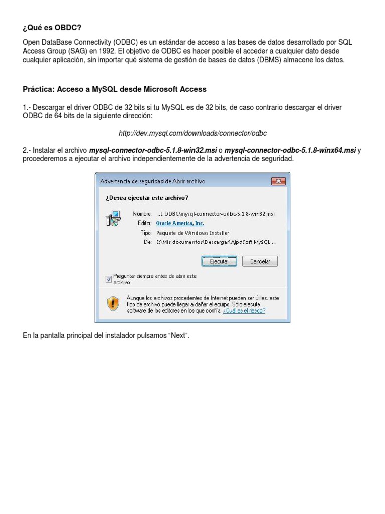 Práctica Conexion Access Con MySQL | PDF | Mi sql | Gestión de tecnología de la información