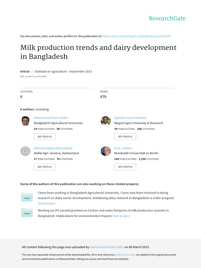 Milk Production Trend - Dairy Development - Outlook PDF | PDF | Dairy ...