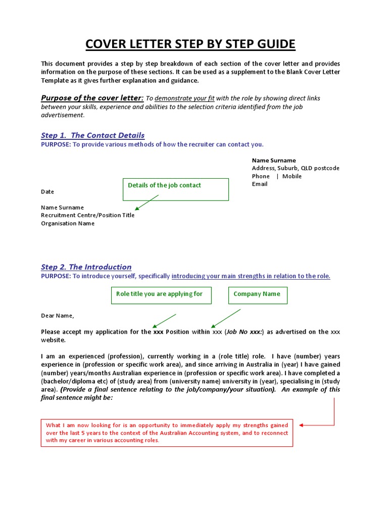 Cover Letter Step by Step Guide PDF | PDF | Résumé | Communication