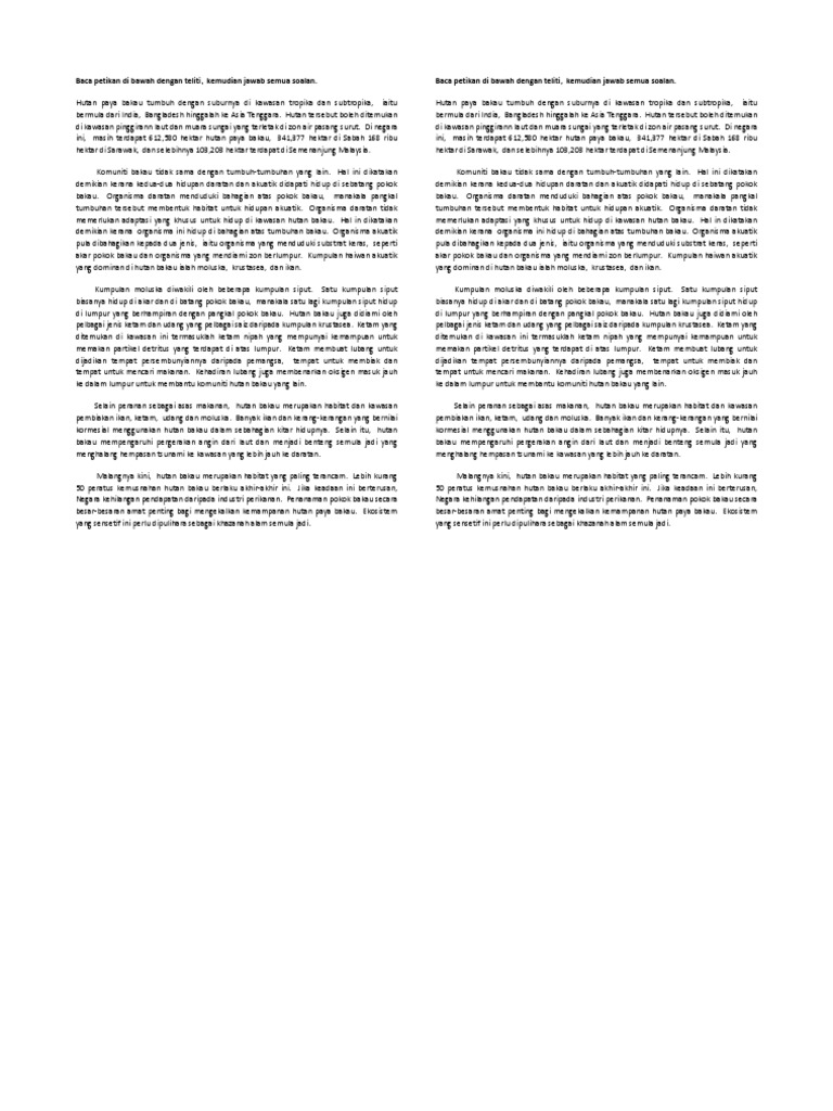 Baca Petikan Di Bawah Dengan Teliti BM | PDF