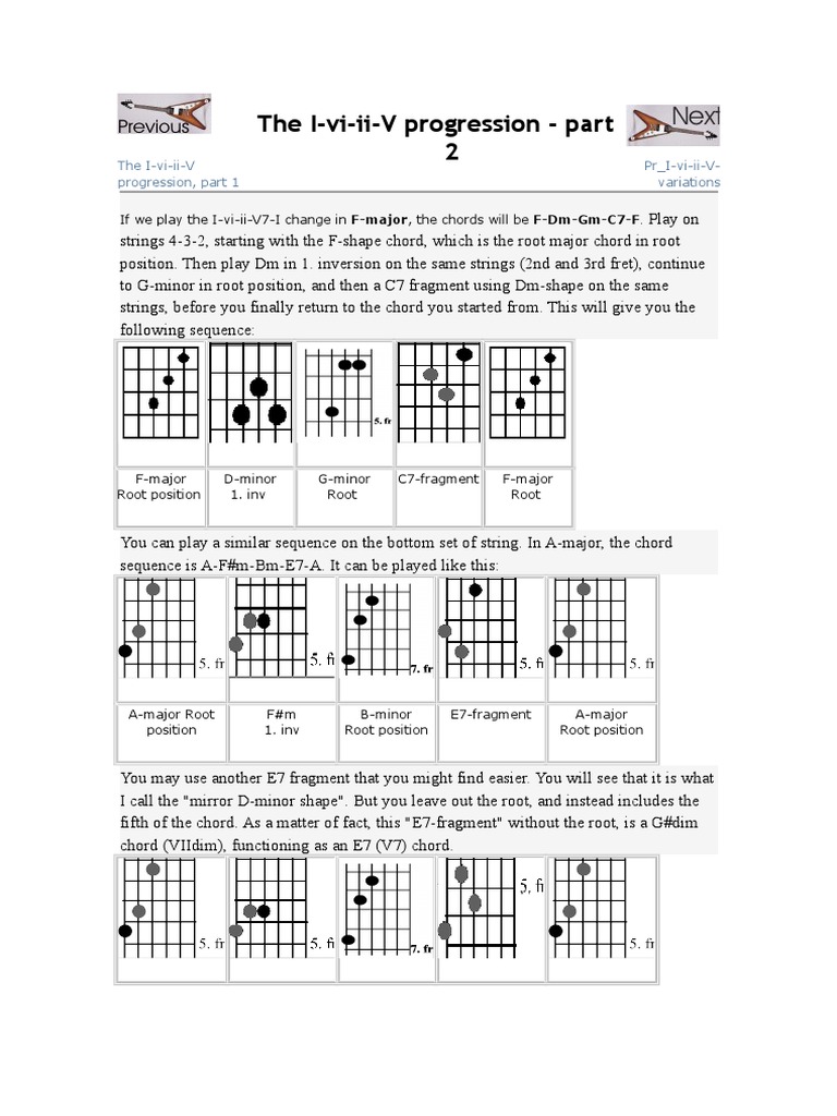 The I-Vi-II-V Progression - Part 2 | PDF | Chord (Music) | Musical ...