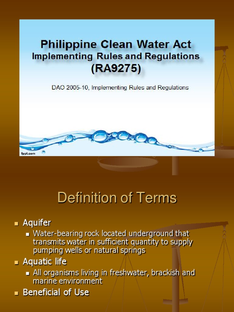 RA9275 Clean Water Act | PDF | Wastewater | Groundwater