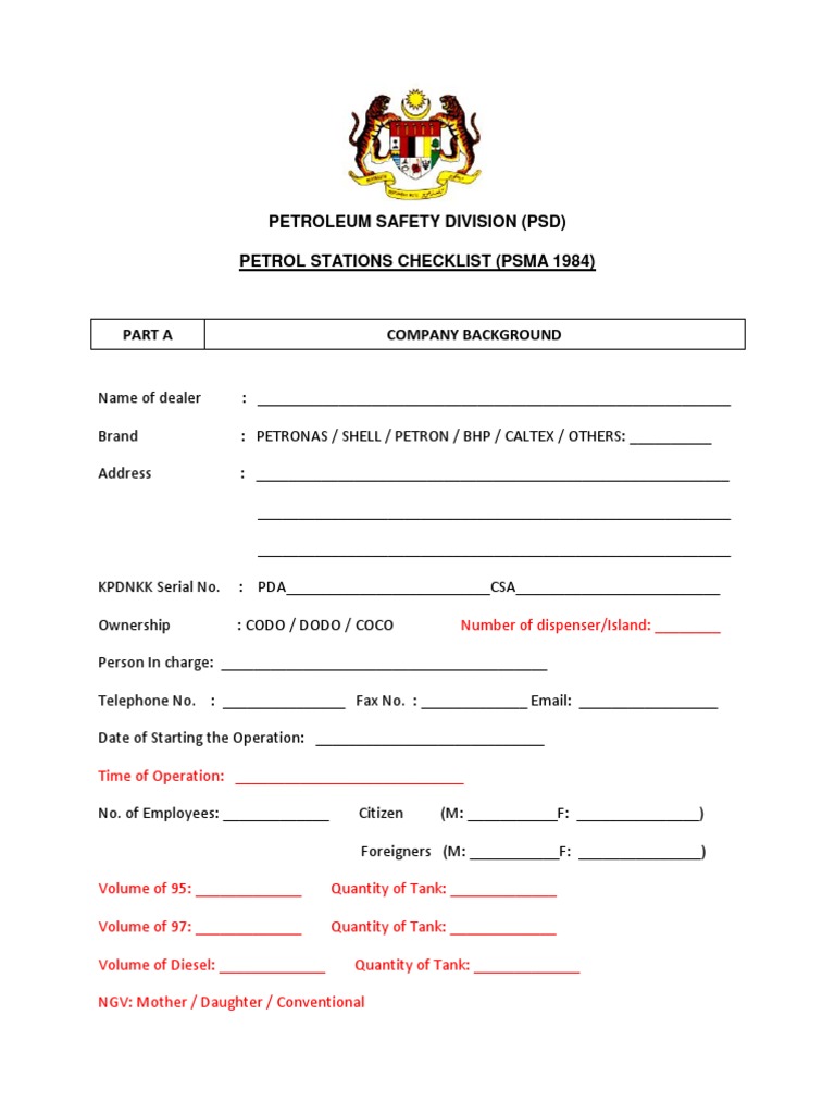 Petrol Station Checklist Audit | PDF | Leak | Filling Station